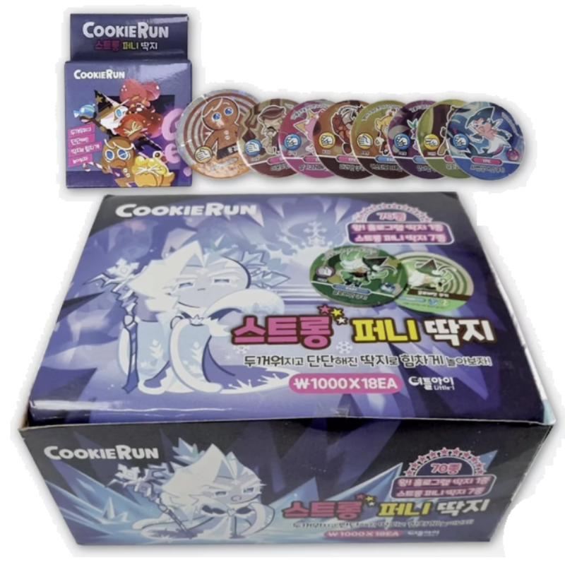 Cookie Run Strong Funny Ddakji Korean playing toy 18EA Box Set | KPOP, KDRAMA, HANDMADE, KBEAUTY
