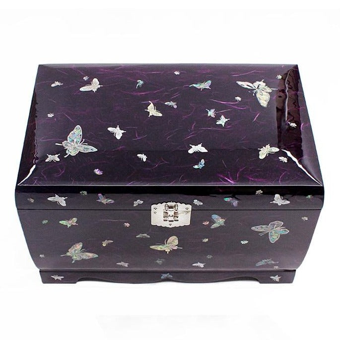 Korean Traditional Hanji Shell Butterfly Jewelry Box (purple) | KPOP ...